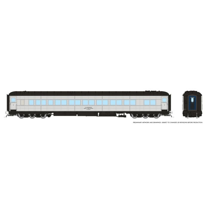 HO Balloon Top Coach: CN - Engineering Gray: #40102 - Rapido Trains Inc.