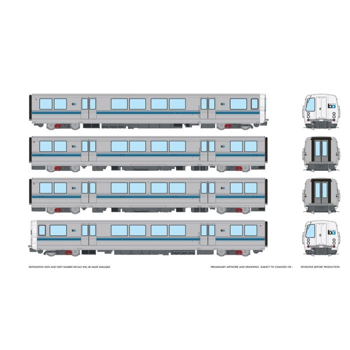 HO Bay Area Rapid Transit (DC/Silent): C-B-B-C Train - Rapido Trains Inc.