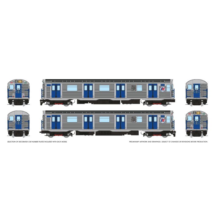 HO R32 "Brightliner" Subway 2-Car Set (DC/Silent): NYCTA - TA Logo: D ...