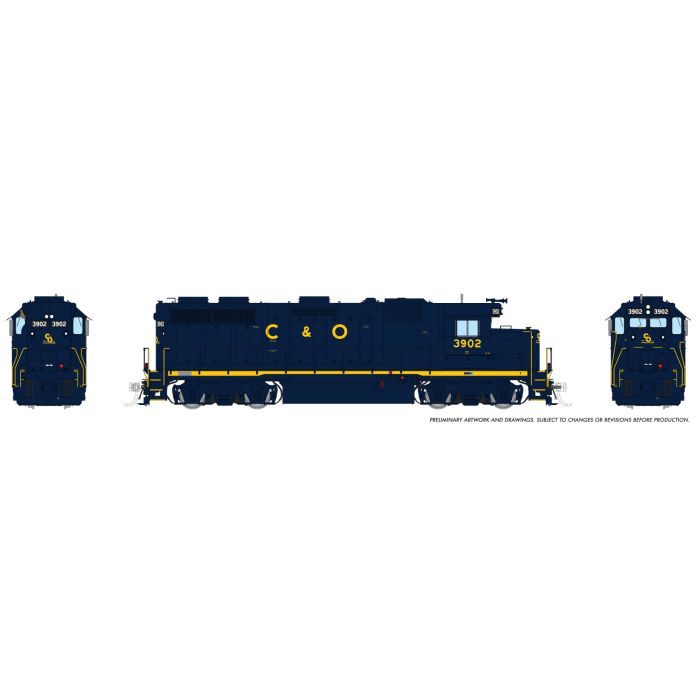 HO EMD GP39 (DC/DCC/Sound): Chesapeake & Ohio: #3902 - Rapido Trains Inc.