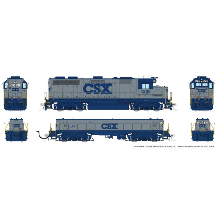 HO EMD GP39 Mother+Slug (DC/DCC/Sound): CSX - Grey & Blue: #4288 ...