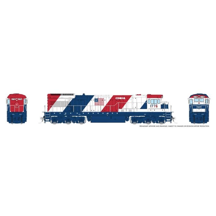 HO GE U34CH (DC/Silent): Conrail - Bicentennial: #1776 - Rapido Trains Inc.