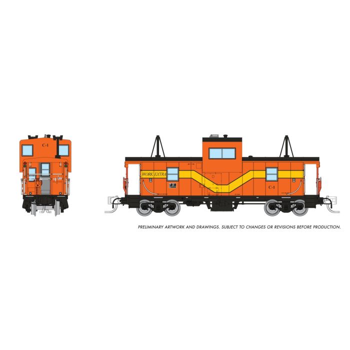 N Wide Vision Caboose: MOW Work Extra: #C-1 - Rapido Trains Inc.