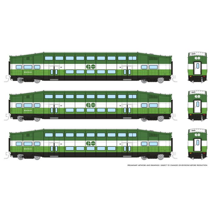N Bilevel Commuter Car: GO/Metrolinx: Set #3 (Coaches: 2002 2065 2079 ...