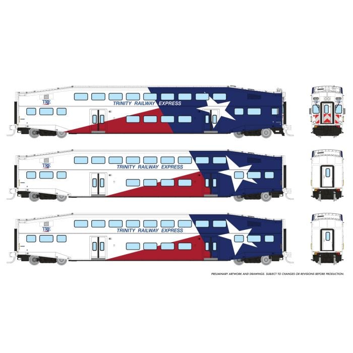 N Bilevel Commuter Car: Trinity Rail Express: Set #2 (Cab: 1007 Coaches ...