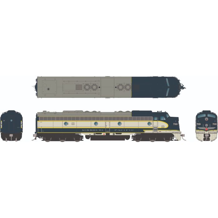 HO EMD E8A (DC/DCC/Sound): Mopac - Eagle Scheme: #7020 - Rapido Trains Inc.