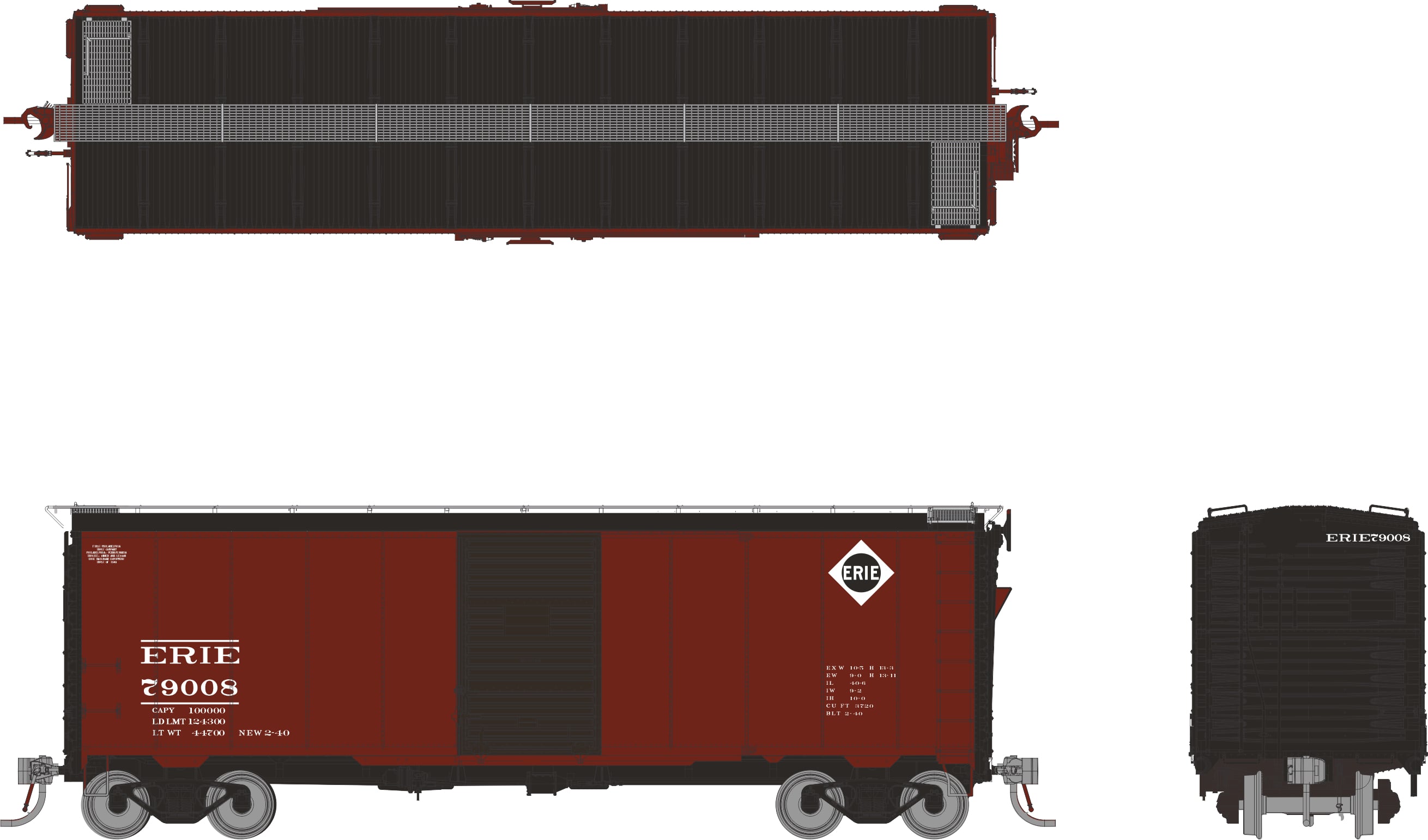 1937 AAR 40' Boxcar - Freight Cars - HO scale - Rapido Trains Inc.