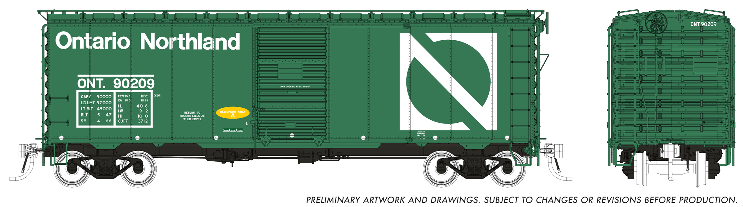1937 AAR 40' Boxcar - Freight Cars - HO scale - Rapido Trains Inc.